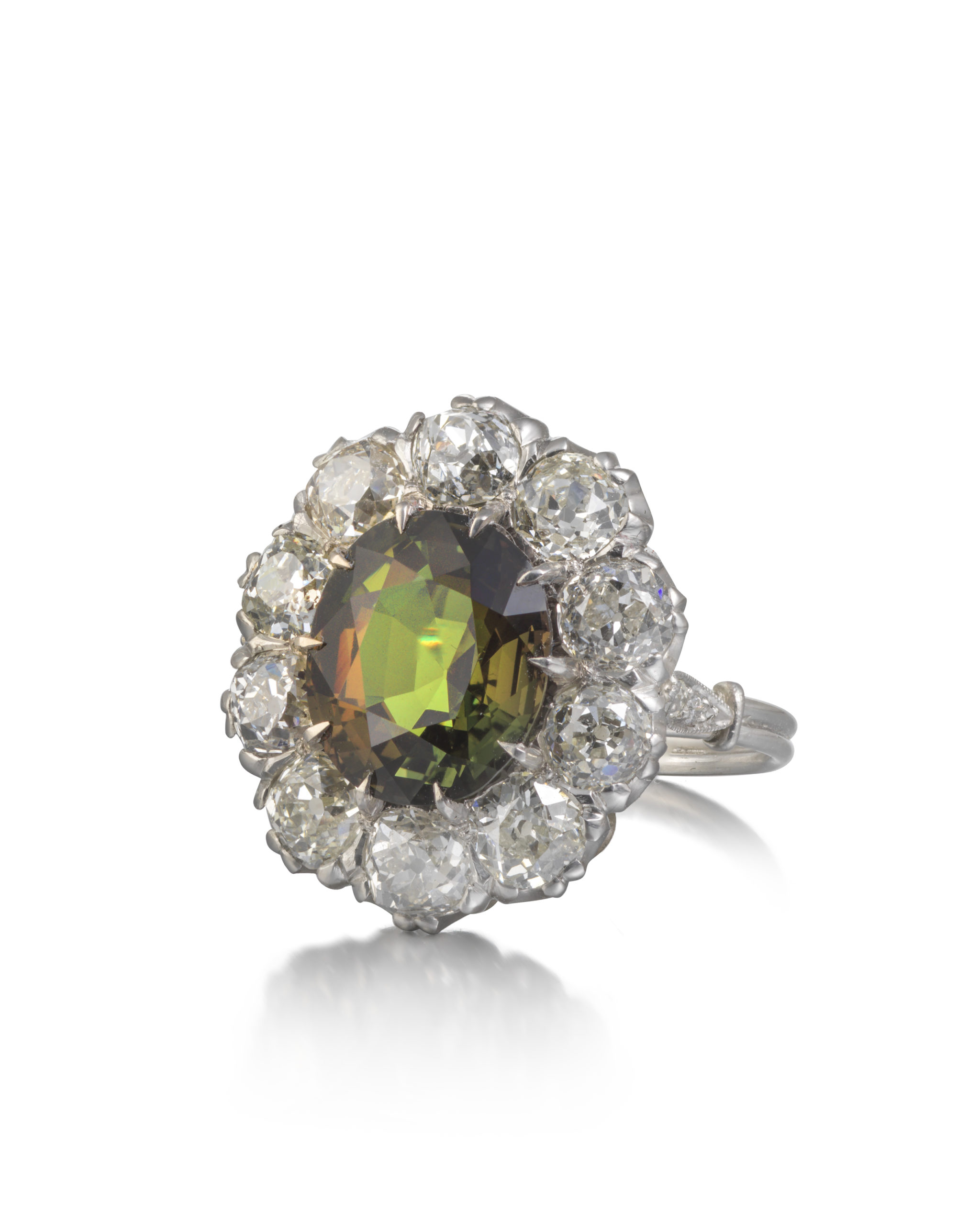 Platinum Alexandrite Diamond Ring - Flower & Maricar